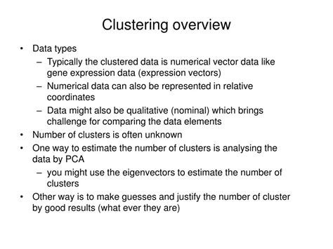 Ppt Statistical Analysis Of Array Data Dimensionality Reduction Clustering Powerpoint