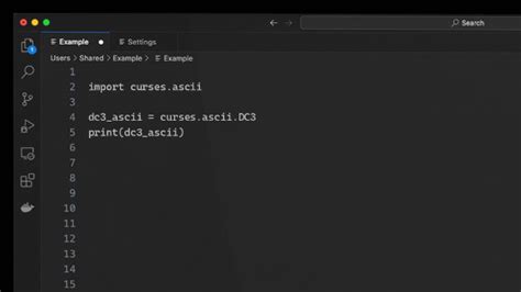 basic example of python function curses ascii dc4