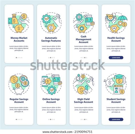 Saving Accounts Types Onboarding Mobile App Stock Vector Royalty Free 2190096751 Shutterstock