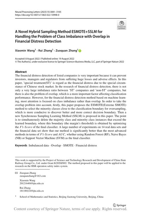 A Novel Hybrid Sampling Method Esmotesslm For Handling The Problem Of Class Imbalance With