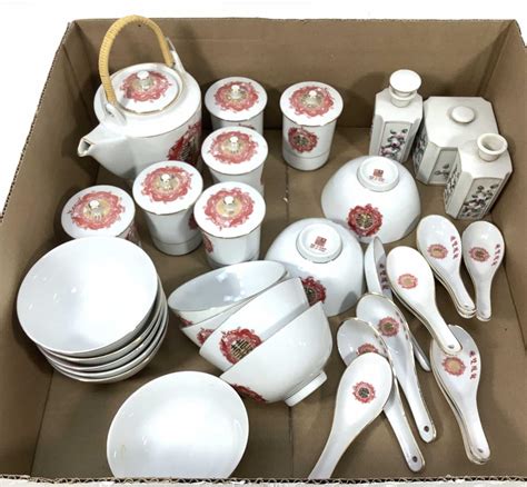 Lot 33pc Assorted Asian Tea Set Dishware