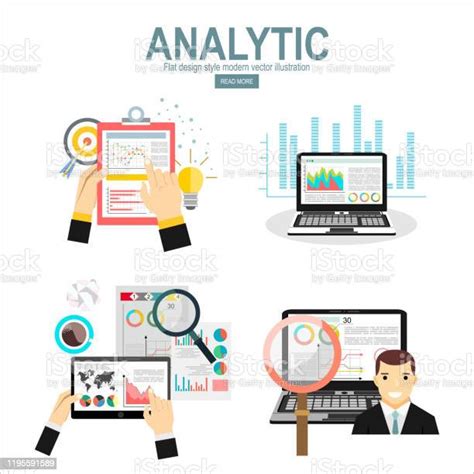 비즈니스 분석 및 계획 컨설팅 팀 워크 프로젝트 관리 재무 보고서 및 전략을 위한 평면 디자인 일러스트 레이션 개념 개념 웹 배너 및 인쇄 자료 개념에 대한 스톡 벡터 아트