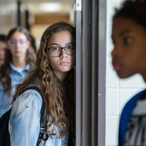 Free School Hallway Moment Photo School Girl Glasses Download At