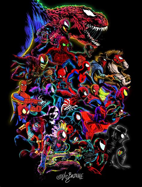 I Am Drawing A Spider Verse Poster One Spider Person Every Single Day
