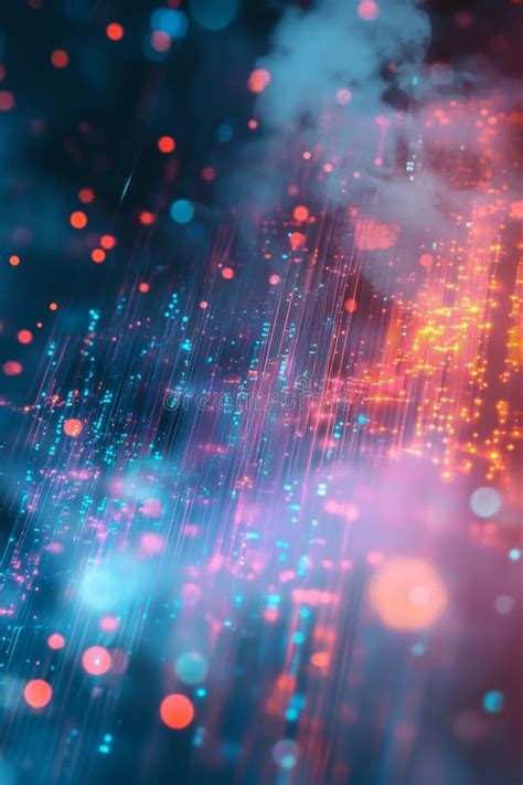 Abstract Cloud Data Representation With Colorful Lights And Conceptual