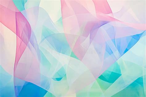 Abstract Colorful Wall Art Of Overlapping Translucent Shapes In Pastel Shades Of Pink Blue And