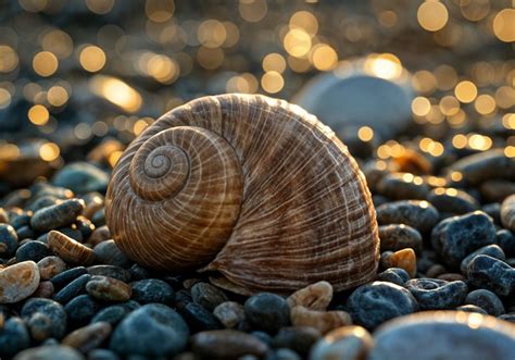 A Fibonacci Spiral Seashell On The Shore