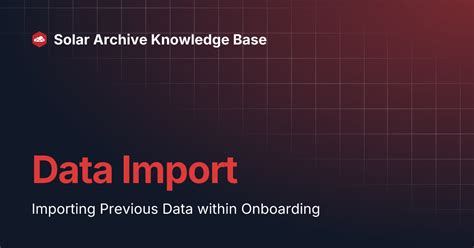 data import solar archive knowledge base