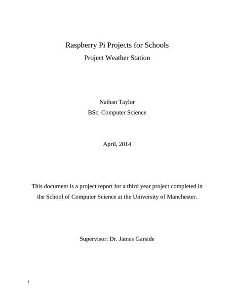 Pdf Raspberry Pi Projects For Schools University Of