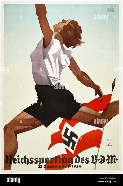Vintage German Propaganda Poster League Of German Girls National