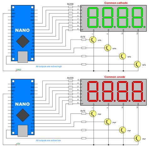 Diy 4 Digit 7 Segment Display With Transistors Leds And Multiplexing