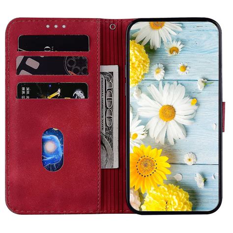 Case For Oppo Reno G Embossed Lily Flip Wallet Premium Pu Leather Cover With Card Holder