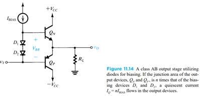 Solved A Class AB Output Stage Using A Two Diode Bias Network As Shown In Answer