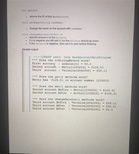 Solved Write A Class Called Bankaccount With The Following