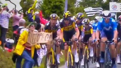 Tour De France 2021 Massive Pileup Caused By Spectators Sign The National