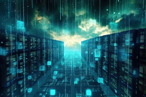 Cloud Computing The Future Of Data Storage And Processing Ai Generated Illustration Stock