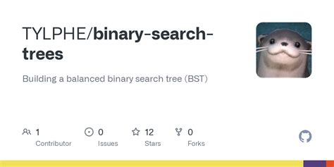 github tylphe binary search trees building a balanced binary search tree bst