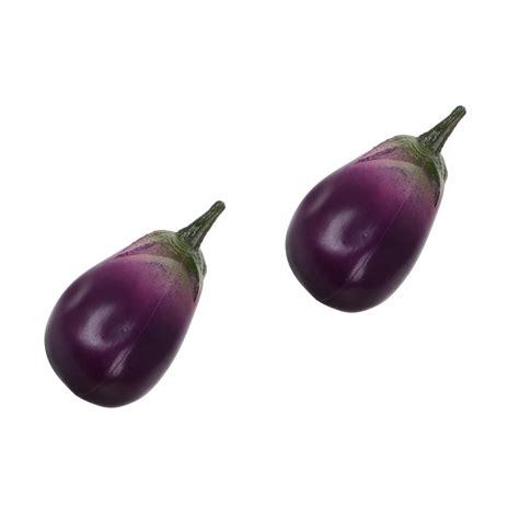 Ounona 2pcs Fake Purple Eggplant Artificial Vegetable Fake Food