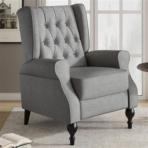 Jocisland Tufted Wingback Recliner Chair For Living Room Push Back Recliner With