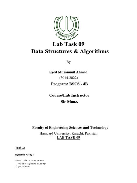 Mdsa Lab Task 9 Pdf