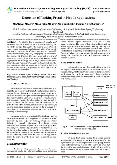 Pdf Detection Of Ranking Fraud In Mobile Applications