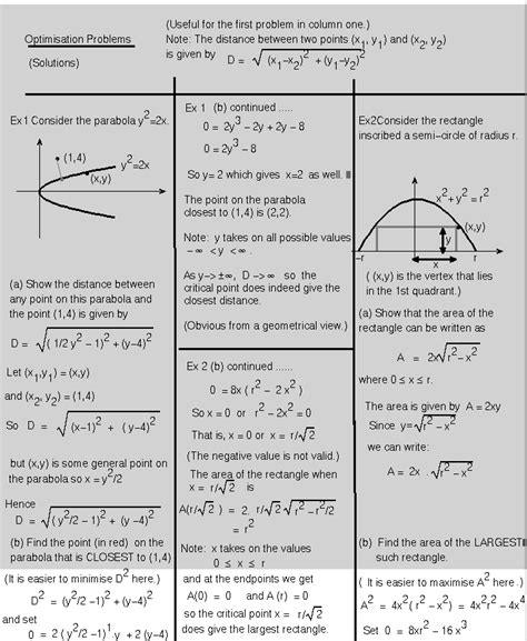 Differentiation And Applications Math100 Revision Exercises Resources Mathematics And