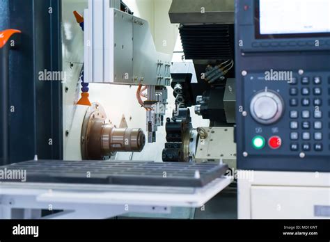 Panel Of CNC Lathe Machine Stock Photo Alamy