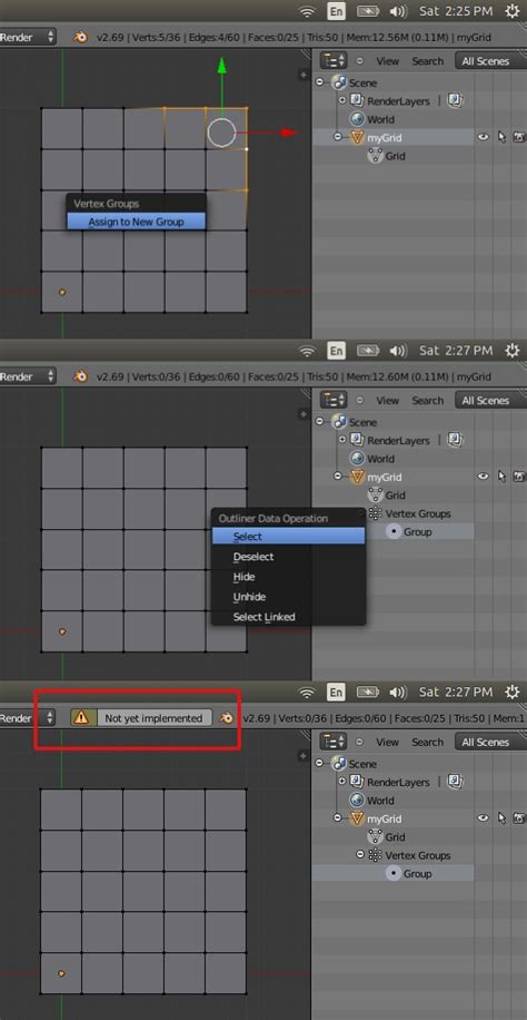 Outliner Vertex Group Select Not Yet Implemented Is It A Bug