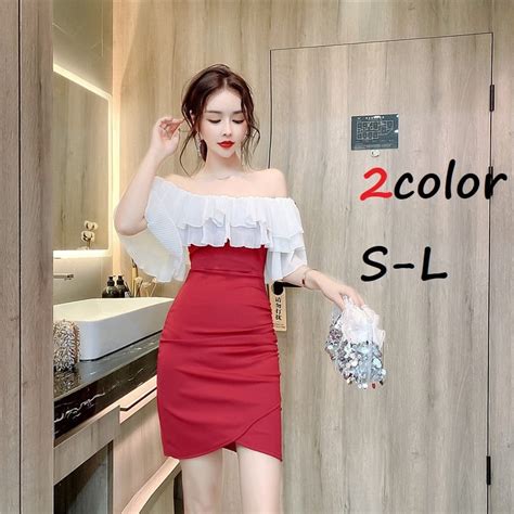 ミニドレス レディース ドレス ワンピース ワンピ ミニ オフショルダー タイト セクシー デコルテ フリル きれいめ 肩だし デート お