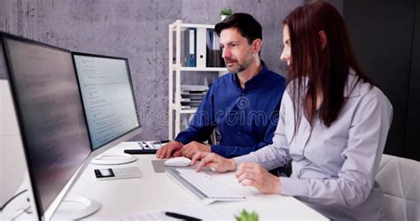 Agile Pair Programming And Extreme Coding Stock Image Image Of Screen Methodology 280577449