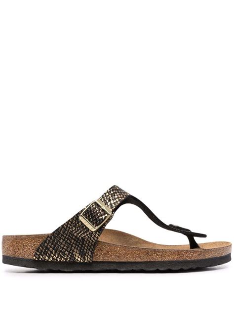 Birkenstock Gizeh Python Effect Sandals Editorialist