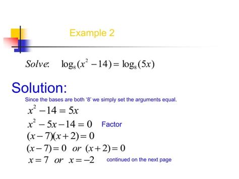 Logarithmic Function Equation And Inequality Ppsx