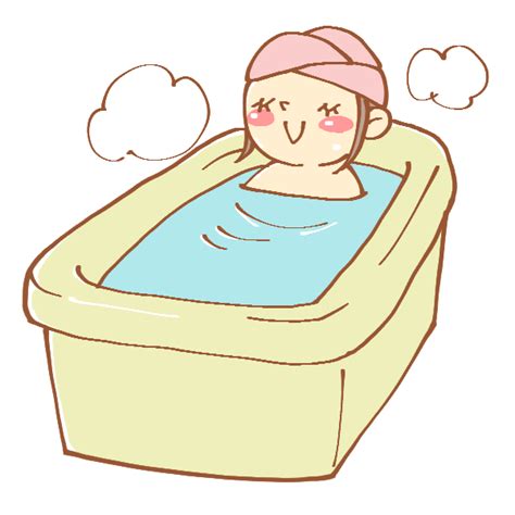 お風呂に入る女性のイラスト かわいいフリー素材が無料のイラストレイン