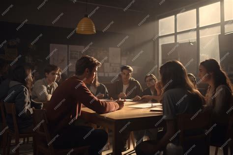 Premium Ai Image High School Language Class With Students Practicin