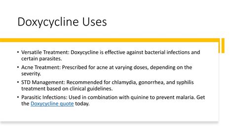 Ppt Doxycycline Treatment For Acne Stds And Parasitic Infections