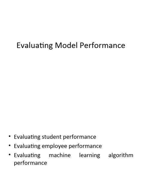Evaluating Model Performance Unit 6 Pdf Sensitivity And Specificity Statistical Classification