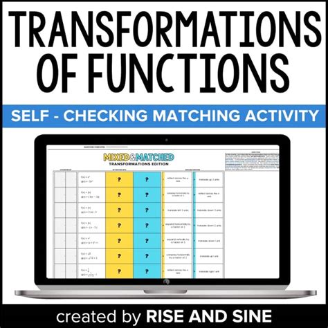 Transformations Of Functions Digital Matching Activity Self Checking