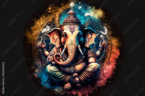 Celebrate Lord Ganesha Festival Isolated Image Seamless Floral Pattern