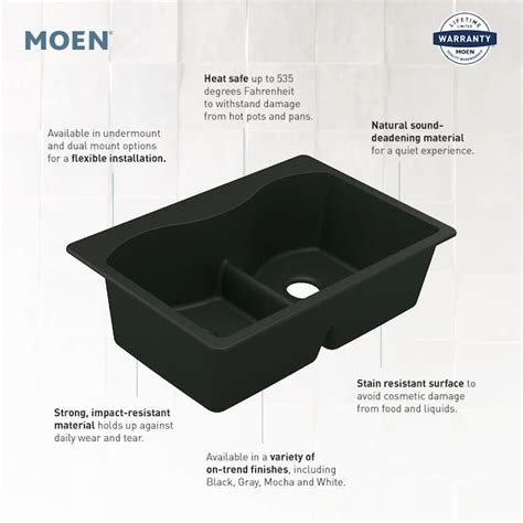Moen Host 33 Inch Granite Dm Double Bowl Sink At