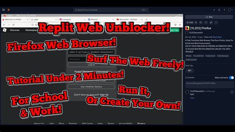 Bypass Web Restrictions School Unblocker Firefox Replit Web Browser Tutorial Under 2 Minutes