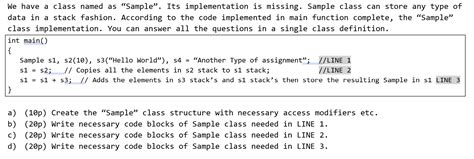 Solved We Have A Class Named As Sample Its Implementation Chegg