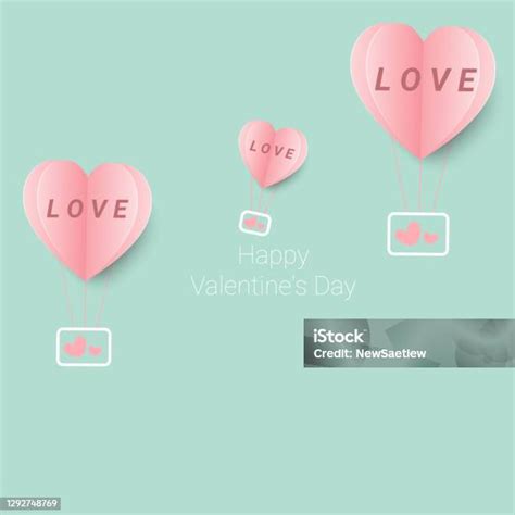 분홍색 배경에 날아다니는 하트 모양의 종이 요소 해피 발렌타인 데이 인사말 카드 디자인에 대한 사랑의 벡터 기호 공휴일에 대한 스톡 벡터 아트 및 기타 이미지 Istock
