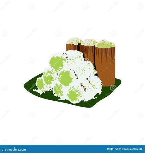 Illustration Of Kue Putu Ayu Indonesian Traditional Cake Steamed Cake Vector Cartoondealer