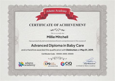 Certificate ~ Adams Academy Certificate ~ Adams Academy