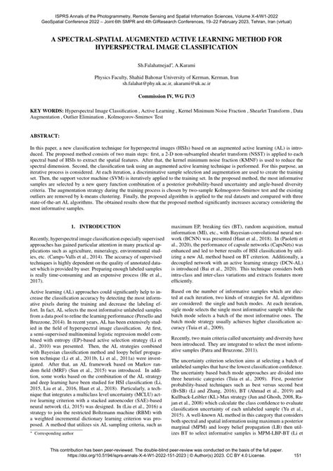 Pdf A Spectral Spatial Augmented Active Learning Method For Hyperspectral Image Classification