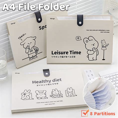 A4 File Folder Multi Layer Waterproof Storage Bag Data Paper Storage Bag With Sticker 8