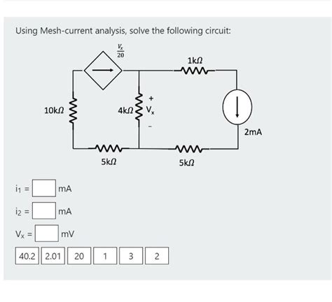 Solved Using Mesh Current Analysis Solve The Following Chegg