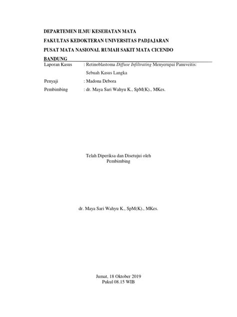 Retinoblastoma Diffuse Infiltrating Menyerupai Panuveitis Sebuah Kasus