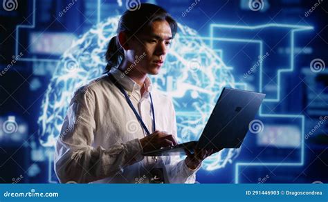 It Contractor Working With Ai Stock Video Video Of System Computer