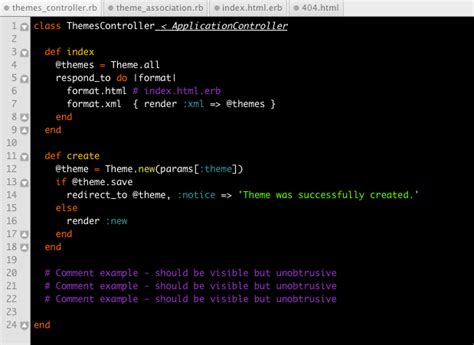 Rails Textmate Themes Via Astonj